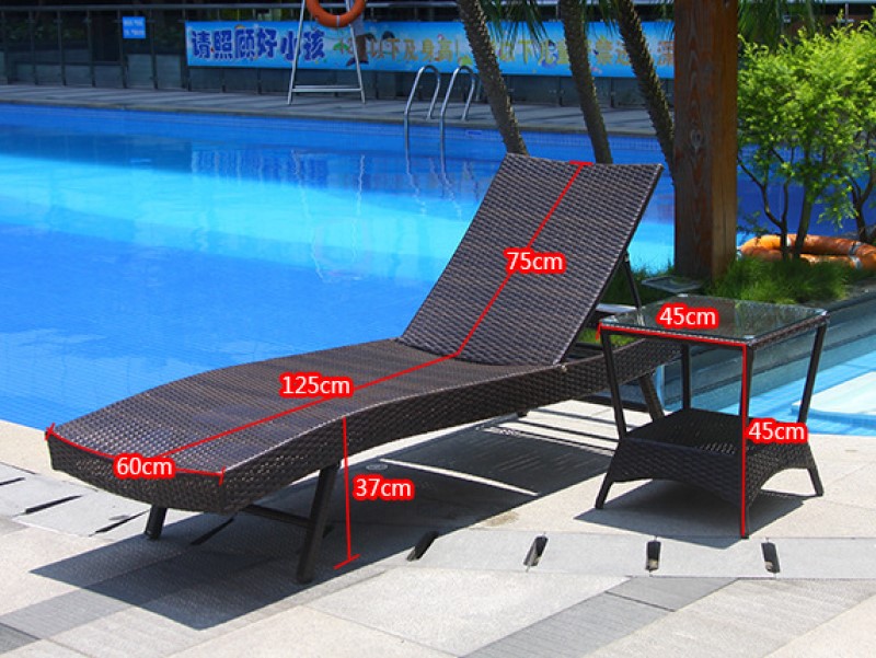 PE Rattan Outdoor Sunlounges Garden Patio Swimming Pool Sun Lounger ...